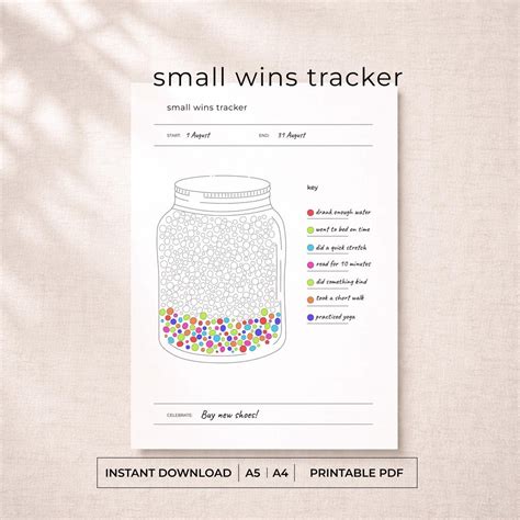 Small Wins Tracker Printable Habit Tracker A4 A5 Pdf Etsy