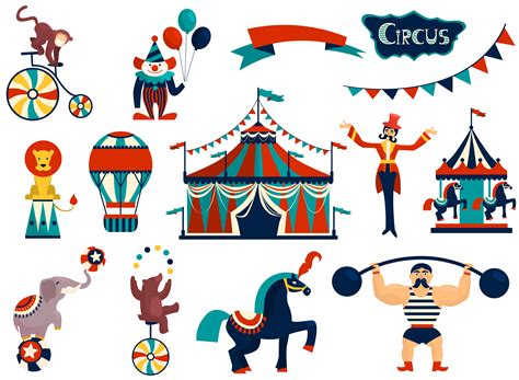 Иллюстрация Цирк в стиле 2d анимационный детский Иллюстрации Иллюстрации