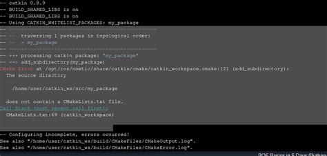 Example 31 Cmake Error Ros2 In 5 Days Python The Construct Ros Community