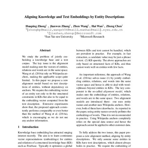 Aligning Knowledge And Text Embeddings By Entity Descriptions Acl