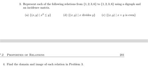 Solved Represent Each Of The Following Relations From Chegg