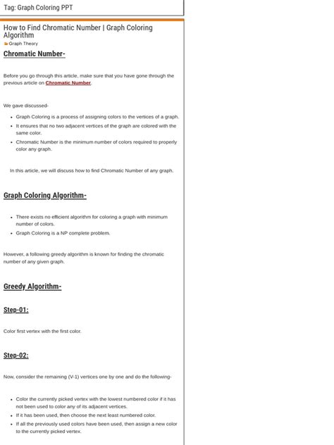 Graph Coloring Ppt Gate Vidyalay Pdf Vertex Graph Theory Applied Mathematics