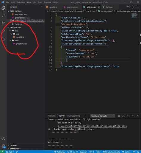 Vs Code Live Sass Compiler Not Generating Css File Rwebdev