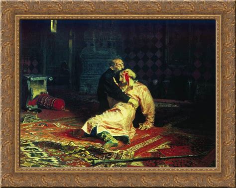 Ivan The Terrible And His Son Ivan On November 16 1581 24x20 Gold