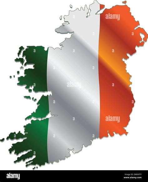 Ireland Map With Flag Stock Vector Image And Art Alamy