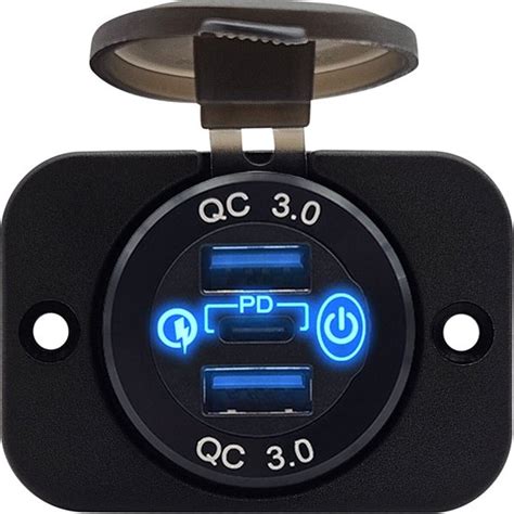 Proride V Usb Stopcontact Poorten Inbouw Met Schakelaar Qc Usb Autolader Bol