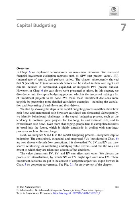 Pdf Capital Budgeting