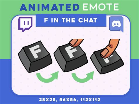 F Key Animated Twitch Emote Discord Emotes Streamer Emotes Etsy