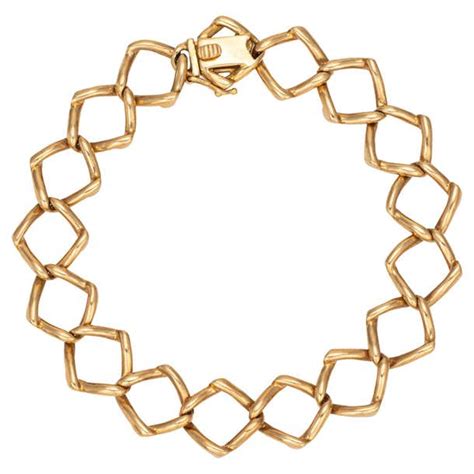 1981 Tiffany And Co Bracelet Paloma Picasso Vintage Triangle Link 18k