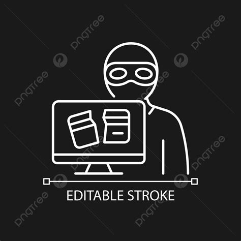 White Linear Icon For Dark Theme Depicting A Crimedriven Assault Vector