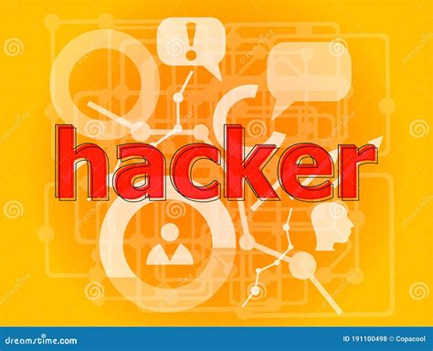 Word Hacker On Digital Background Privacy Concept Stock Illustration