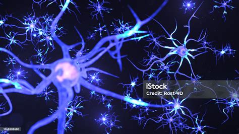 인공 지능 개념 Ai 뉴런 인공 신경망 기술 과학 전기 자극과 상호 연결된 뉴런의 뉴런 정보 전송 3d 일러스트 가지돌기에 대한