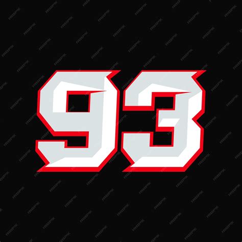 Premium Vector Number Racing 93 Design Logo