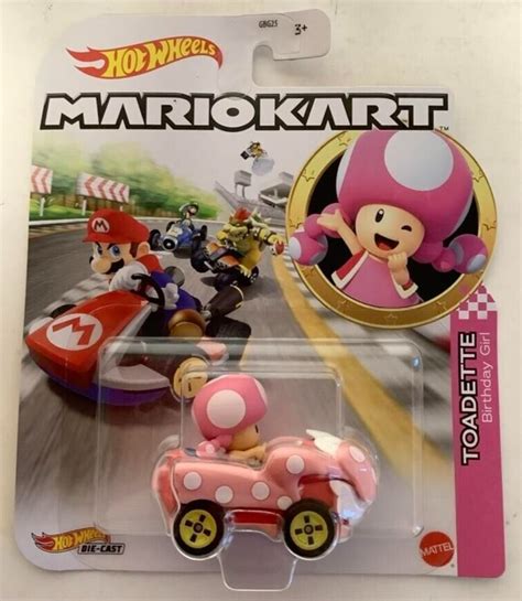 New Mattel Hdb26 Hot Wheels Mario Kart Toadette Birthday Girl 164