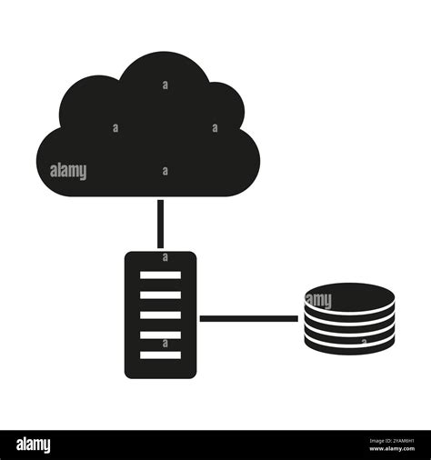 Cloud Server Storage Icon Data Connection With Server Cloud Computing Network Vector Symbol