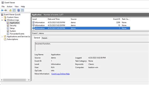 Proposal Xsyswindowssvceventlog Use Generic Error Message For