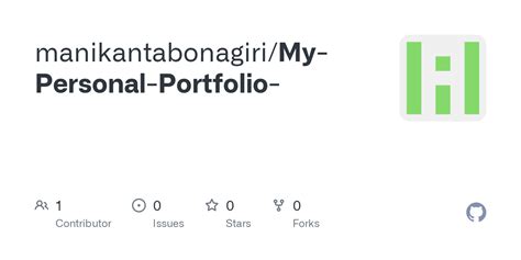 Github Manikantabonagirimy Personal Portfolio