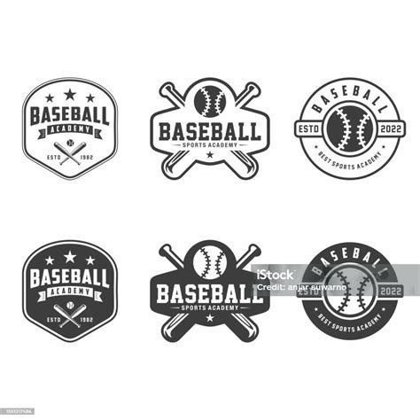 야구 엠블럼 아이콘 배지 라벨 및 디자인 요소 세트 그래픽 아트 벡터 그림 Championship에 대한 스톡 벡터 아트 및 기타 이미지 Championship 검은색