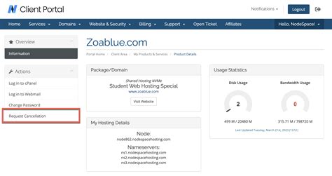 Service Cancellation Nodespace Docs