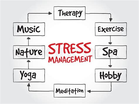 Stress Management Mind Map Business Concept Stock Vector Colourbox