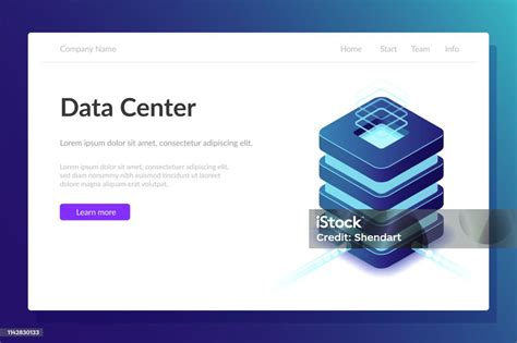 데이터 센터 웹 서식 파일입니다 서버 룸의 장비 큰 컴퓨팅 파워 현대 기술 슈퍼 컴퓨터 아이소메트릭 편집 가능한 벡터 일러스트입니다 네트워크 서버에 대한 스톡 벡터 아트 및