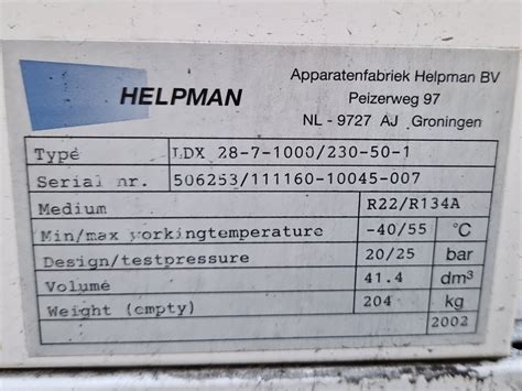Used Helpman Ldx 28 7 Freon Evaporator Hos Bv