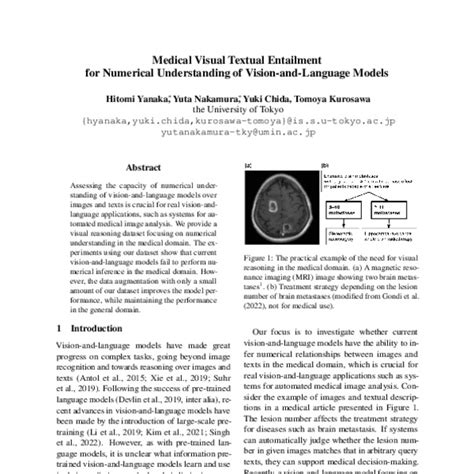 Medical Visual Textual Entailment For Numerical Understanding Of Vision And Language Models