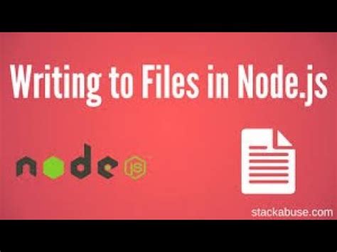 Node Js Fs WriteFile Method YouTube