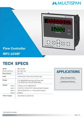 Digital Multispan Mfc1048 Flow Rate Indicator Totalizer For