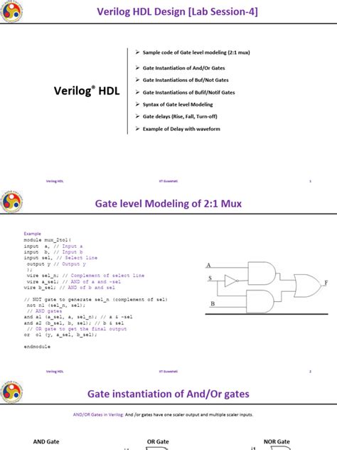Verilog Hdl Gate Level Modeling Guide Pdf Logic Gate Hardware