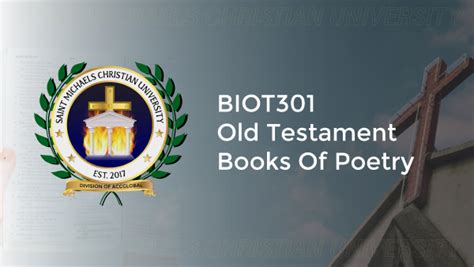 Biot301 Old Testament Books Of Poetry Tlc University