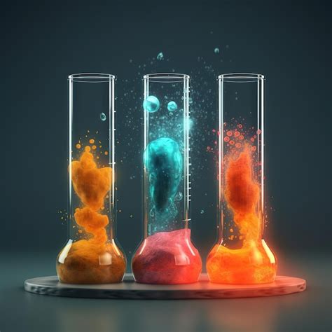 Premium Ai Image Chemical Flasks With Colorful Liquids