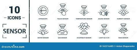 Sensor Icon Set Contains Editable Icons Sensor Theme Such As Flame Detector Alcohol Sensor
