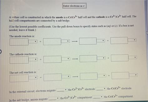 Solved Enter Electrons As E Use Smallest Possible Integer