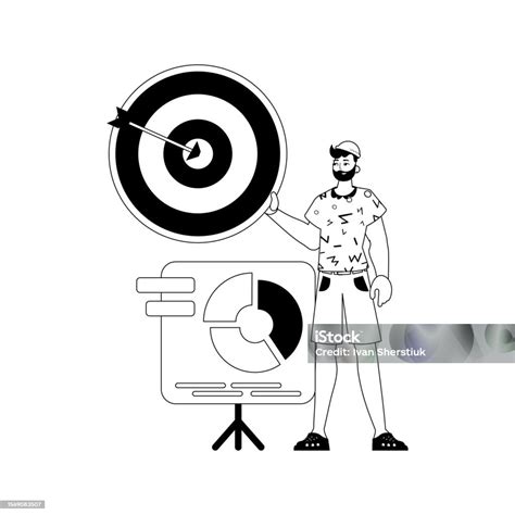 차트에 대한 조롱 화살이 먹이를 때린다 흑백 선형 스타일러스 트렌디한 스타일 벡터 일러스트레이션 광업에 대한 스톡 벡터 아트 및 기타 이미지 Istock