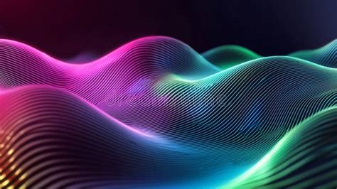 Mesmerizing Abstract Wave Of Colorful Lines On Sleek Black Backdrop Perfect For Modern Design