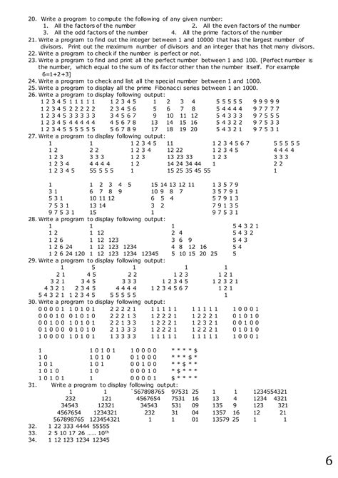 List Of Programs To Practice For Icse Docx
