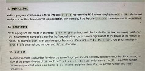Solved 12 Rgbtohex Write A Program Which Reads In Three