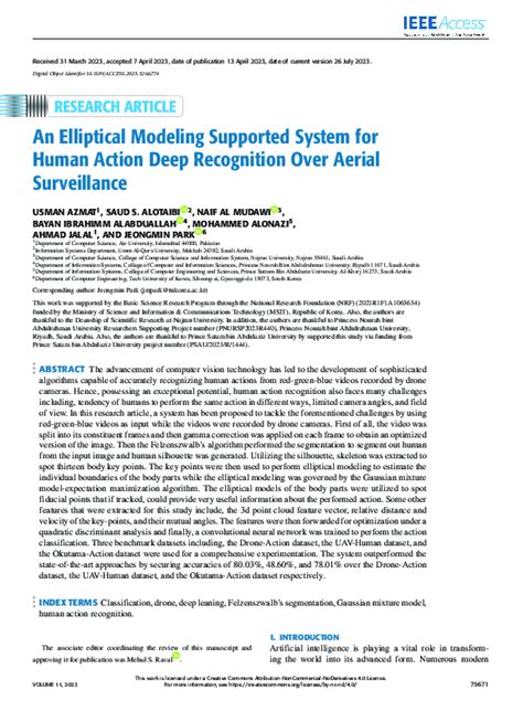 Pdf An Elliptical Modeling Supported System For Human Action Deep