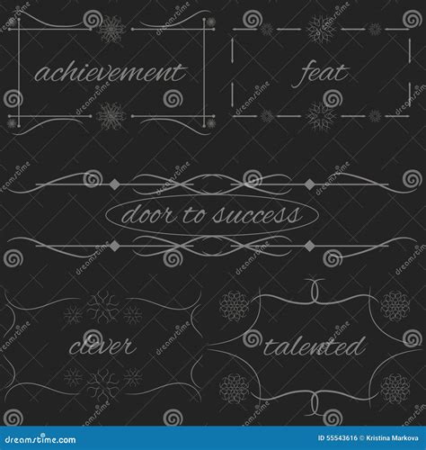 Set Border Design Element Stock Vector Illustration Of Achievement 55543616