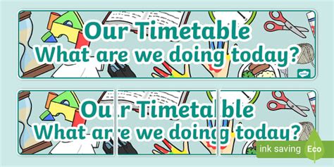 Our Timetable Display Banner Twinkl