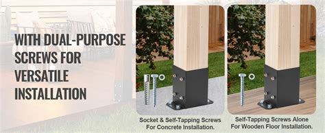 Vevor 4 Pack 4x4 Post Base Brackets Heavy Duty Wood Post Fence Post Anchor Vevor Us