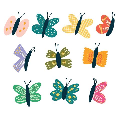 Set Colorful Abstract Butterfly 21428639 Vector Art At Vecteezy