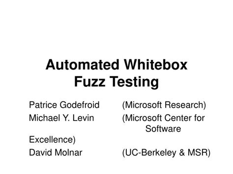 Ppt Automated Whitebox Fuzz Testing Powerpoint Presentation Free