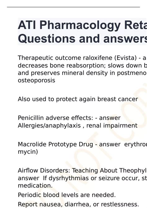 Final Exam Pharmacology ECPI Questions And Answers NUR 2474 Stuvia US