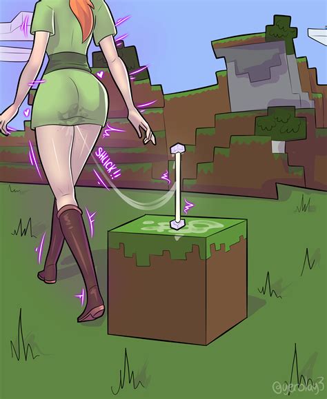 Rule 34 Alex Minecraft Bottomless Clothed Clothing Cum Cum Trail Detailed Background Digital