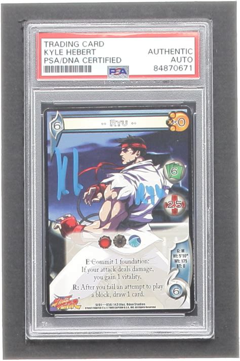 Kyle Hebert Signed Universal Fighting System Street Fighter Ryu StR Inscribed Ryu