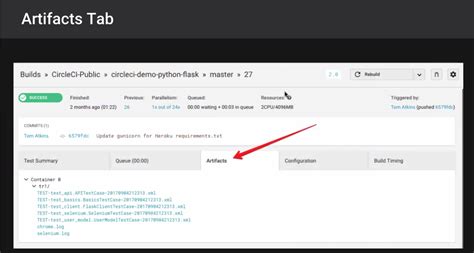 circleci artifacts