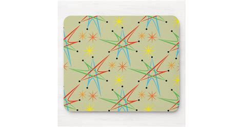 Atomic Starburst Retro Multicolored Pattern Mouse Pad Zazzle