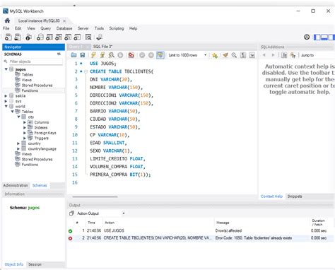 no me genero la base de datos Introducción a SQL con MySQL Manipule y consulte datos